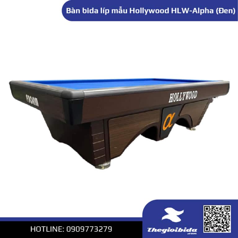 Bàn bida líp mẫu Hollywood HLW-Alpha-BLK-02