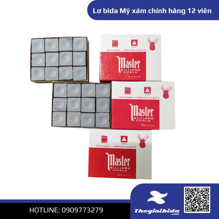 Lơ bida Mỹ xám chính hãng hộp 12 viên | Chất lượng đảm bảo